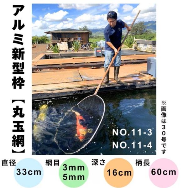 錦鯉を傷つけないように作られた錦鯉専用のタモ網。タモ網のサイズは、錦鯉の大きさに合わせご用意ください。例：50cmの錦鯉→60cmサイズのタモ網を。注意：網目の単位はmmです。