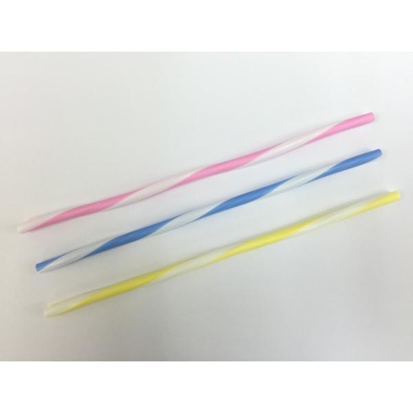 メイソンジャー用のストローやプラカップにご使用いただけるパステルカラーのストレートストローですサイズ：6.0φ x 210mm色：パステルピンク・パステルブルー・パステルイエローのスパイラル500本x5小箱