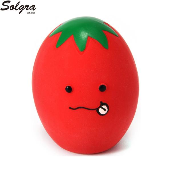 【Solgra ソルグラ 犬用おもちゃ トマトラテックスTOY 噛んだり踏んだりするとピー！と楽しい音がする。柔らかな素材でできた、かわいいたまご型のラテックストイ。】
