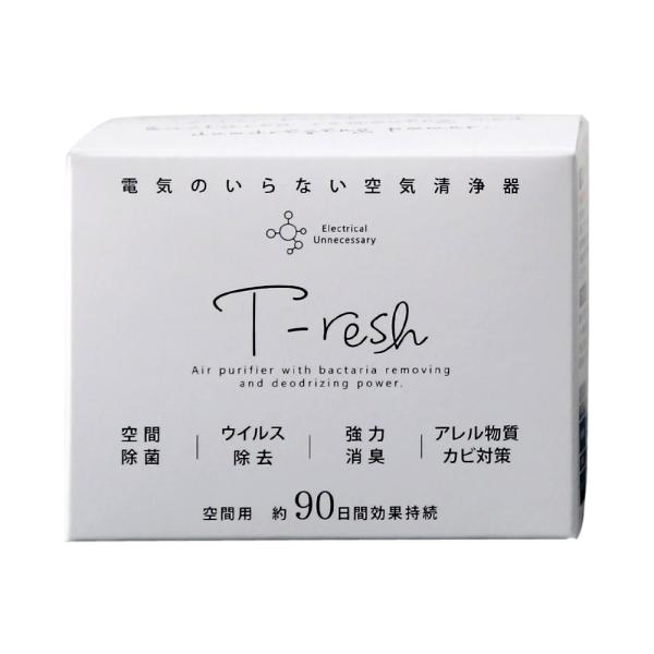 【T-resh 二酸化塩素発生剤 空間用 使ってみればわかる、本気の除菌・消臭力！特殊なフィルターにより安定的に二酸化塩素を発生させます！ペットや赤ちゃんのいる空間にも安心してお使い頂けます。玄関・廊下・リビング・洗面所・お手洗い・キッチン...