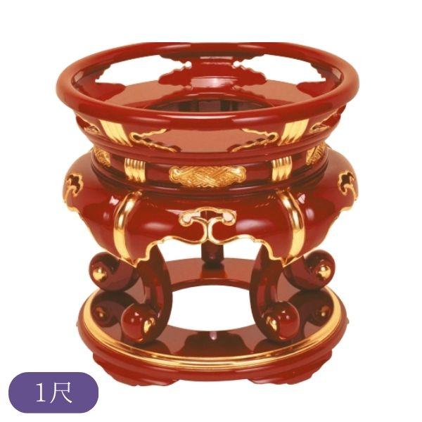 厳選された天然木材を使用し、朱塗りと金箔押しで高級感を演出。商品番号: j2124商品名: 丸金台 / 丸型金台 [ サヤ付 ] [ 木製 ] [ 朱塗面金箔押 ]1尺(30cm)商品内容: 1個材質: 天然木（カシュー塗）大きさ: 内寸3...