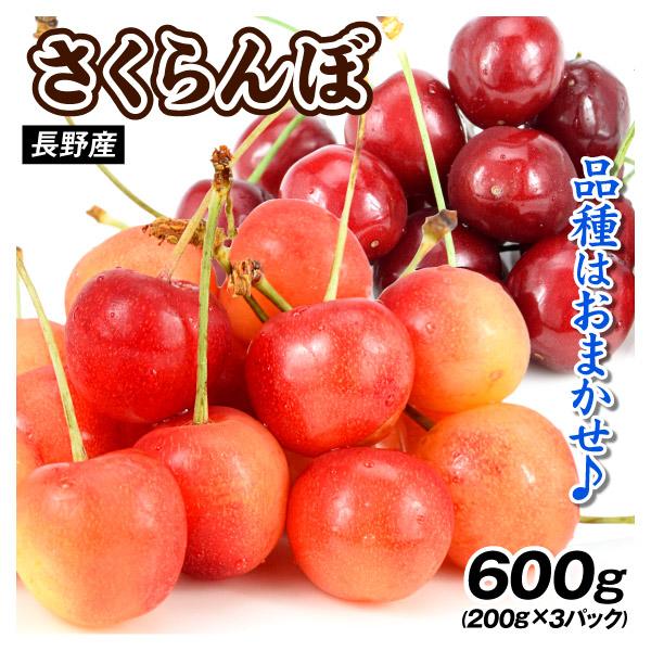 ●商品情報：自然豊かで美しい山々に囲まれた、昼夜の寒暖差が大きい長野県の風土が育んだ甘〜いさくらんぼを、一番旬の品種を選んで産地直送！＜お届け品種＞佐藤錦、紅秀峰、紅さやか 他●産地：長野県●規格・サイズ：-●入数の目安：200g×3パック...