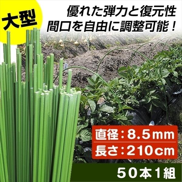 商品情報直径約8.5mmで大型サイズ！！間口を自由に調整できる●手で曲げて土にさすだけ！簡単にトンネルが作れます。●グラスファイバー製で軽く、樹脂被覆が施しているから、雨や雪にさらされてもサビずに長持ち！●露地および温室内でのトンネル作りに...
