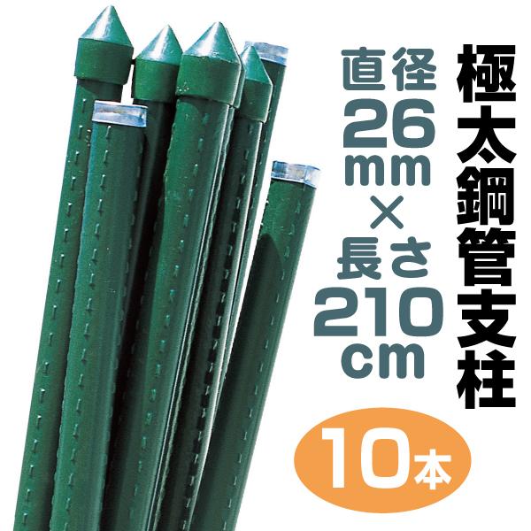 【発売日：2022年08月30日】●商品情報防獣ネットなどを張るのに便利なイボ付支柱! 一端は地面にさし込みやすいとがったキャップ付きで、もう一端はハンマーで打ち込みやすい金具付き!!丈夫＆極太で使い勝手抜群の鋼管製杭。●サイズ(約)：長さ...