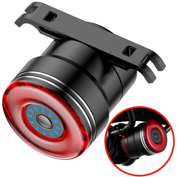 【5点灯モード自転車用リアライト＆バッテリ残容表示】<br>5つのモードLED照明（赤いライト点滅（20時間）、赤と青の交互点滅（20時間）、7色の呼吸点滅（15時間）、赤いライトラピッド点滅（60時間） 、赤いライト常灯（8時...