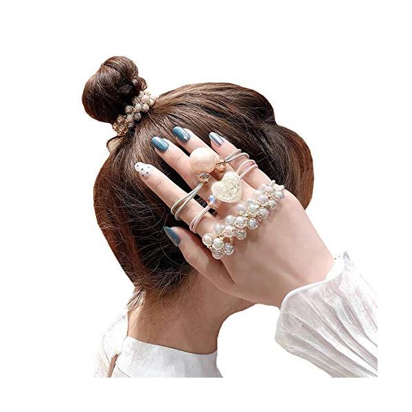 -/-/GFF0011・PatternName:パール風 3点セット・素材構成: プラスチック・ゴム・そのほか・お洒落なプラスチック素材のヘアゴムです小さなサイズなので、持ち運び便利です。バッグの中に入れて置いてもジャマにならず常備しておき...