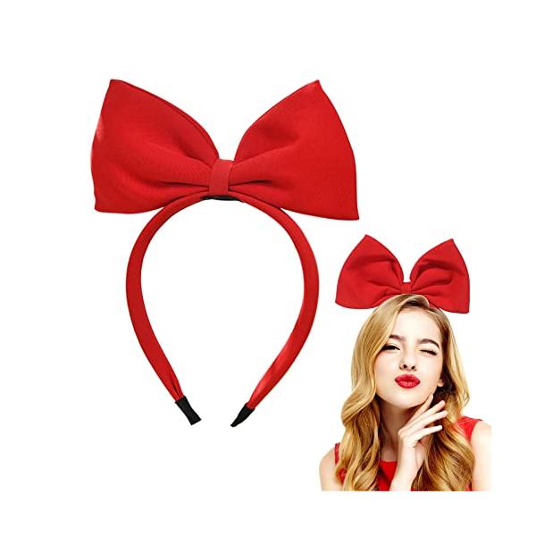 モデルレッド/ワンサイズ/-・バウカチューシャビッグヘアボウサイズは16 * 9cmリボン部分）13cm（カチューシャ直径）伸び性良く、大人、子供が着用できる大きさです。・快適なデザインヘッド部分が柔らかいので長時間着用しても頭が痛くなりに...