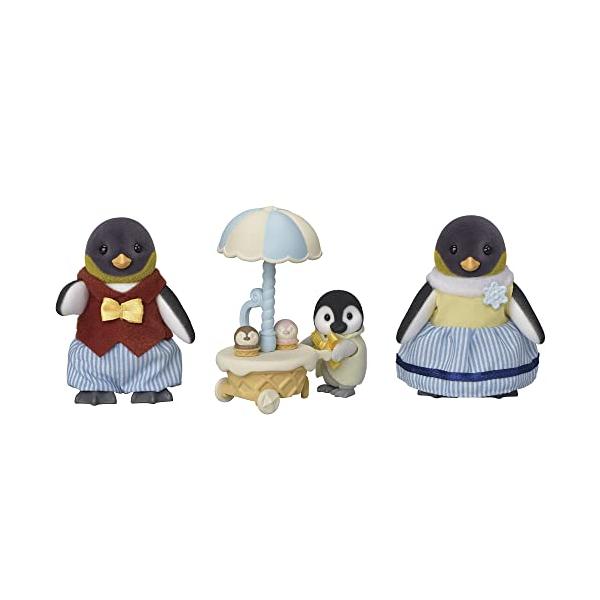 ペンギンファミリー/-/FS-45・Style:ペンギンPatternName:ファミリー・丸みのあるかわいい姿をした、ペンギンファミリーです。お父さん、お母さん、赤ちゃんとアイスクリームワゴンのセットです。・お人形の頭、手足を動かしてポー...