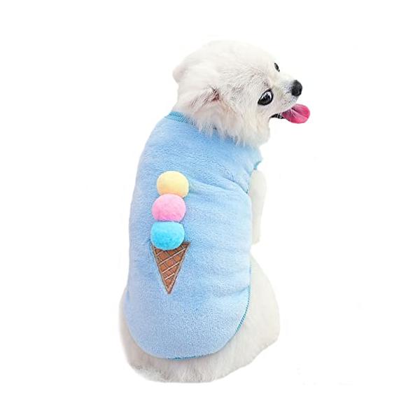 犬服 Tシャツ 秋冬ブルーアイスクリーム/XLサイズ (x 1)/CW00733・Color:ブルーアイスクリームSize:XLサイズ (x 1)・材質： ポリエステル；サイズ：S バック長:約22cm バスト:約32cm 参考体重：1.5...