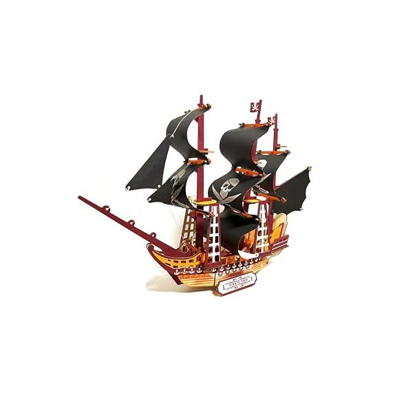 完成サイズ：全長約57cm×幅約15cm×高さ約40cm　重さ229.6g　素材：合板（木製）・組み立て方法：設計図がありますが、部品に数字が付いていません。図説では番号がありますがキットに番号が無いので形を見比べて部品を探して組み合わせま...