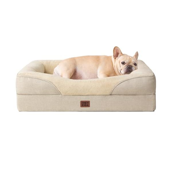 ベージュ/76Lx51Wx16.5H cm/-・Size:76Lx51Wx16.5H cmColor:ベージュ・高反発メモリー・フォームEHEYCIGA犬ベッドは高反発型メモリーフォームを採用し、荷重分散特性に優れた卵型フォームを施しており...
