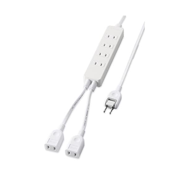(4) 4個口+2個口ホワイト/3m/T-ADR5-2630WH・Size:3mStyle:(4) 4個口+2個口Color:ホワイト・パッケージ個数:1・本体部に4個口、独立部に2個口の2ピン式差込口を搭載したタップです。大きなACアダプ...