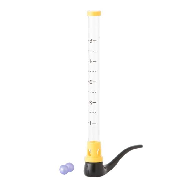 ブラウン/-/0700-4144・サイズ／幅4.5×奥行19.5×高さ36.2cm・重さ／本体：80g、ボール：0.6g×2・材質／パイプ・上蓋・下蓋：ABS、筒：アクリル、ボール：PE