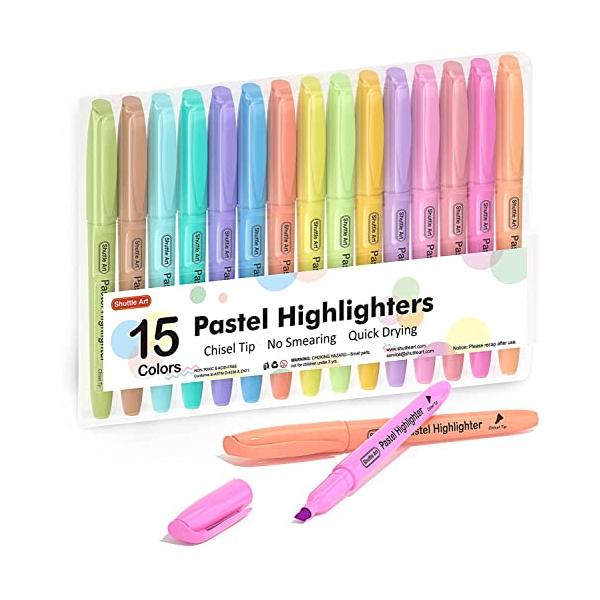 水性パステルカラー15色。/1 Count (Pack of 15)/-・Color:パステルカラー15色。・目に優しい15色セット穏やかなパステルカラーの15本蛍光ペンです。薄めのカラーはチカチカする感じがなく目が疲れずに、お勉強も楽しく...