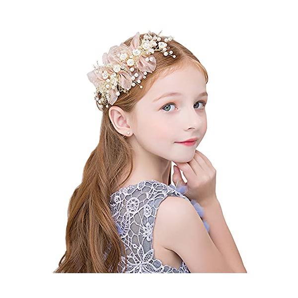 髪飾り無色系/1個 (x 1)/-・サイズ約20×8cm・重量約35ｇ・素材樹脂パール、ラインストーン、合金リーフ、ワイヤー・ドレスにも合わせやすい落ち着いた色味となっております。・お子様から成人女性まで発表会、結婚式、パーティー、成人式、...