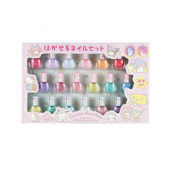-/-/220213・キャラクターズのコスメシリーズ「はがせるネイル18本セット」が登場です。・対象年齢:6歳以上・(セット内容)水溶性ネイルカラー×18色(各色1)・パッケージサイズ:幅365×高さ230×奥行40(mm)・(C) '22...