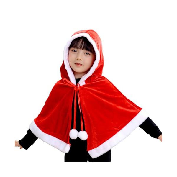 1赤：赤の子供用バージョン/-/241026LCX07・クリスマスマント：サイズ：子供用：長34*幅21cm(の全長を長くする）；ドレスや洋服、スーツの上から羽織るだけで、お手軽にクリスマス気分が味わえるクリスマスマントです。友達や家族、お...