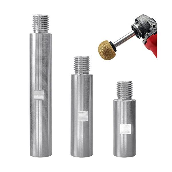 パッケージ個数:3・サイズ：長さ：75mm / 100mm / 140mm、ネジ：14mm。・素材：アングルグラインダー延長ロッドは高品質なスチール製で、堅牢な品質と耐久性を実現しています。・深く研磨：回転する延長シャフトを使えば、深いサン...