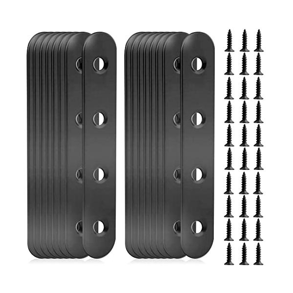 パッケージ個数:16・高品質ステンレス:ブラケットは高品質のステンレス製で強度が高く、大きな圧力でも変形しないことがされています。また、表面に黒色コーティングを施しているため、酸化や腐食に強く、家具の表面に取り付けたときに錆びる心配がありま...