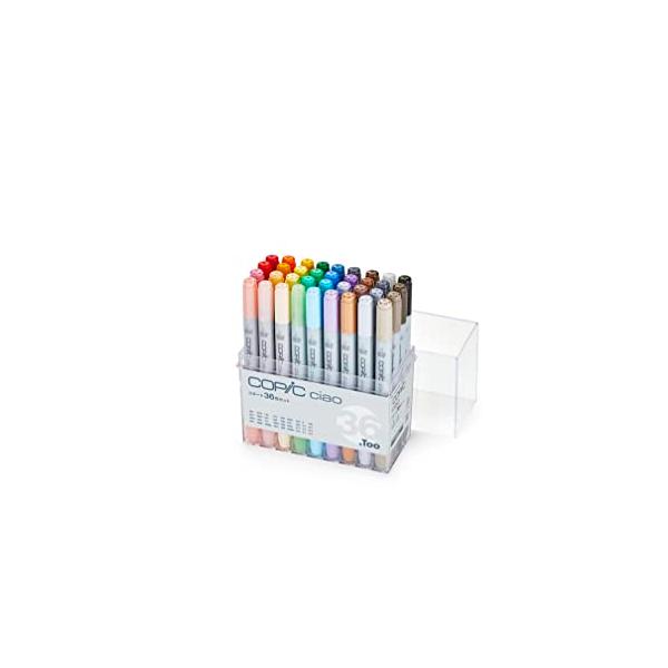 36色セット・多色  ・・Style:36色セット・【コピックのエントリーモデル】スタンダードモデルのコピックスケッチよりインク量を抑えることで手に取りやすい価格設定にしたエントリーモデルのイラストマーカー・【セットの特徴1】「スタート24...