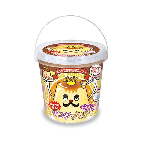 -/キングプリン/-・Size:キングプリン・おうちで1.9Lの特大バケツプリンが食べられるパーティシーンやおやつ時間にピッタリです・本体に含まれるもの：容器・プリンの元・カラメルシロップ　作り始める前にプリンの容器を洗って水気をふきとって...