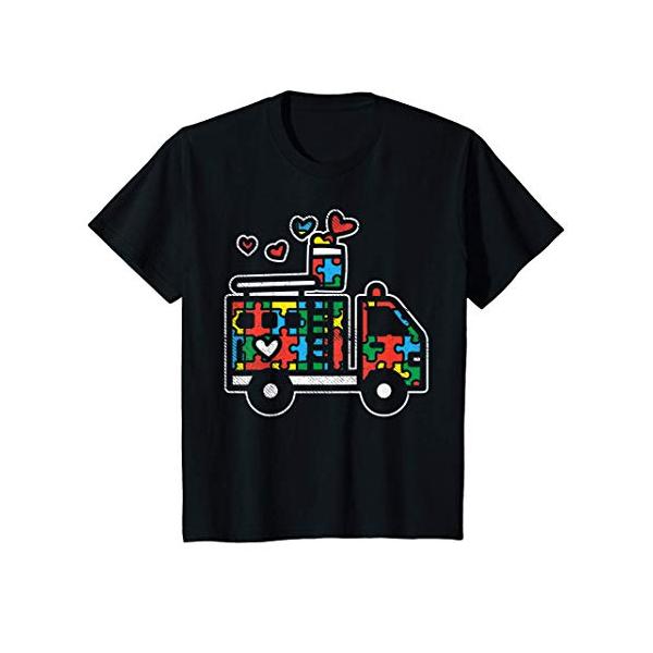 T Shirtブラック/2/-・Grab this cute Puzzle Firetruck T-Shirt for boys  girls  kids as a gift for your toddler  son  daughter ...