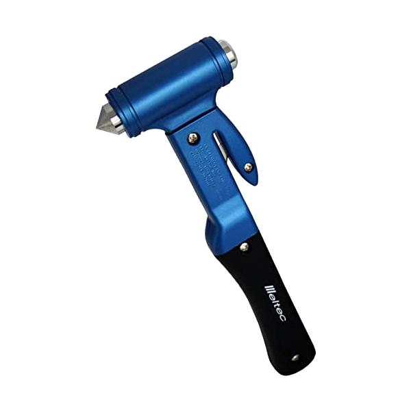 レスキューハンマー FT-16ブルーXブラック/-/FT-16・PatternName:1)レスキューハンマー(FT-16)・パッケージ個数:1・大雨や事故などで車に閉じ込められる危険性を回避・緊急時の脱出のためのガラス割りハンマー&amp...