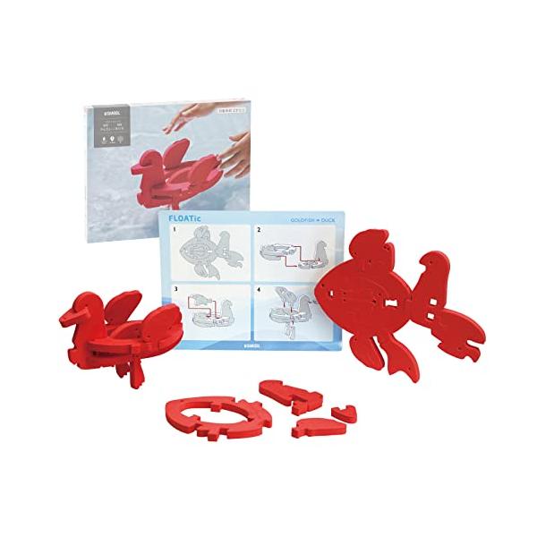 01.きんぎょ/あひる・Style:01.きんぎょ/あひる・パッケージ個数:1・【親子でたのしいお風呂遊び】フローティックは、平面のかたち（きんぎょ）を立体のかたち（あひる）に組み替えることができ、そのまま浮かべて遊べる玩具です。お風呂の壁...