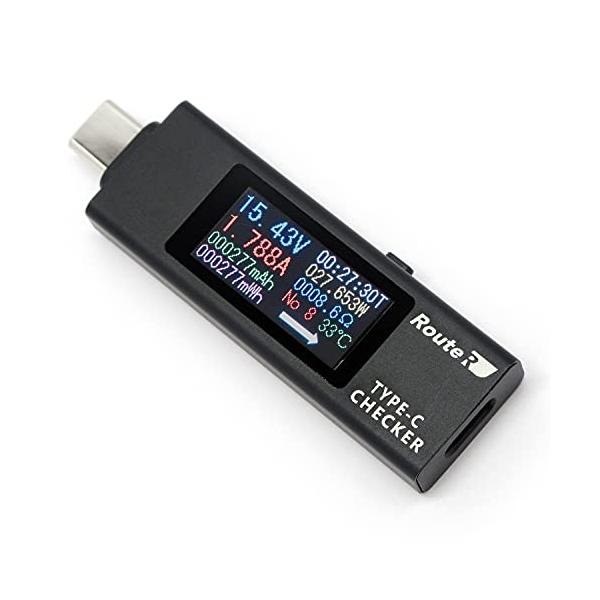 多機能双方向ブラックブラック/-/RT-TC4VABK・Type-C機器の電圧・電流・通電方向・通電時間・ワット・積算電流・内部温度を簡単にチェックできる装置です。・堅牢制の高いメタル筐体を採用。・Type-Cオス・メスどちらにも電源（ホス...