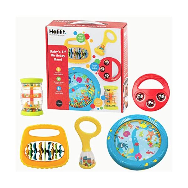 ファースト・ミュージックセット/-/HL9008・Color:ファースト・ミュージックセット・パッケージ個数:1・振ったりたたいたりすると音が出る、音色が異なるリズム楽器が5種入ったセット・楽器が5つあるので、ご家族と一緒に自由に音をならし...