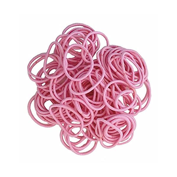 ピンクのみ/-/-・Color:ピンクのみ・大容量１００本セットのヘアゴム・直径：2.5cm　太さ：2mm・金具・結び目なしのシンプルなデザイン・細めのデザインなので、ハンドメイド作品の用品として、または小さなお子様にもご利用いただけます・...