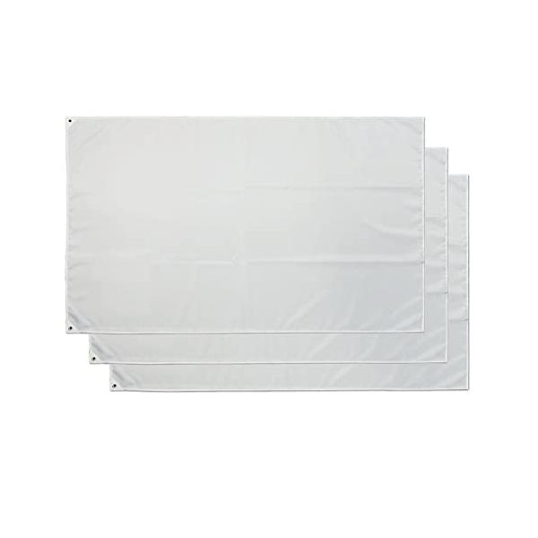 ホワイト/90×150cm/-・パッケージ個数:1・サイズ：巾1500mm×高さ900mm　3枚入り　生地：ポリエステル100％（テトロントロピカル）・仕立て：4辺縫製、左辺上下２か所にハトメ、補強付き・対応絵具：布用マジック、油性マジック...