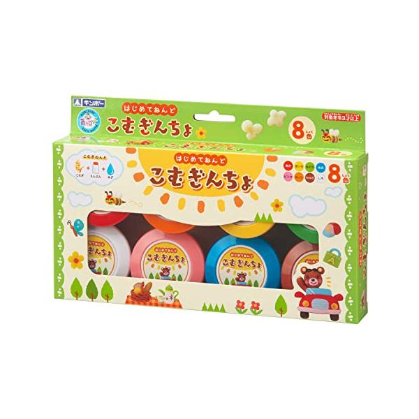 赤桃黄緑青橙茶白/-/041-085・パッケージ個数:1・内容物：こむぎねんど35g×8色・色：赤・黄・緑・青・ピンク・オレンジ・茶色・白・対象年令：3才以上・材質：こむぎ粘土/小麦粉・水・塩分・食用顔料・保存料・パッケージサイズ：H145...