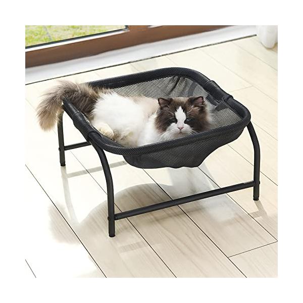 グレー/M-四角型/-・Size:M-四角型Color:グレー・?? 4分クイックJUNSPOW正方形キャットハンモックベッドは上下の構造で、分解がより便利で、ファブリックカバーの取り外しや洗濯がより簡単になります。また、ドライバーと説明書...