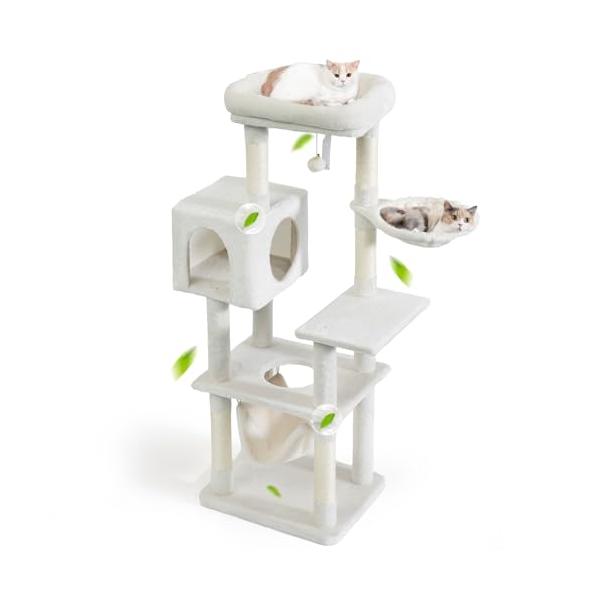 かわいい据え置きアイボリー(抗菌 消臭 )/140cm/JAB1P6AW4MF・Color:アイボリー(抗菌 消臭 )Size:140cm・パッケージ個数:1・猫が喜ぶ機能満載ネコタワーの見晴らしのよい高台、大きい隠れ家、爪とぎポール、遊び...