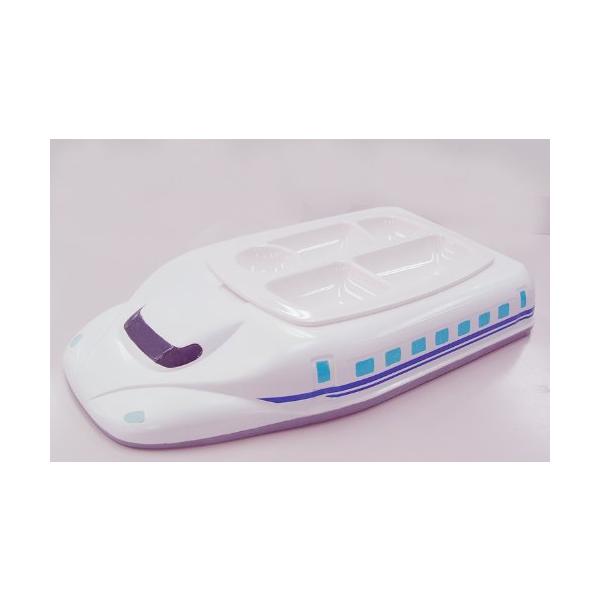 新幹線モチーフのボート型ホワイト/21×7.5×33.3cm/HB-2296・PatternName:N700系しんかんせん・パッケージ個数:1・サイズ:W195×D345×H 50mm・素材:ランチトレー/ABS、ランチプレート/ポリプロ...