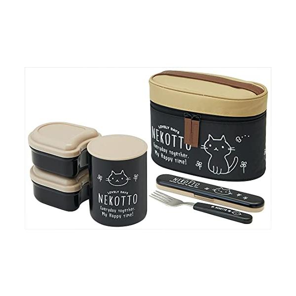 ねこっとねこ/560ml/KCLJC6AG-A・Size:560mlStyle:ねこっと・パッケージ個数:1・サイズ:保温ジャー=直径8×高さ10cm、菜入れ=幅8.5×奥行7.5×高さ5cm、フォーク=長さ15cm、ランチバッグ=幅17....