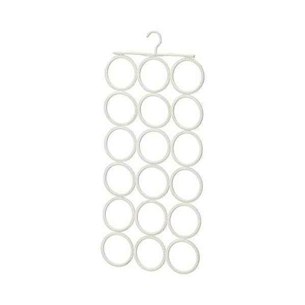 ホワイト/-/KOMPLEMENT・スカーフやベルト、ネクタイなどを整理して保管できます・洋服ハンガー1本分のスペースに、スカーフやベルトなどを18点も収納できます・洗面所など、湿気の多い場所でも使用できます
