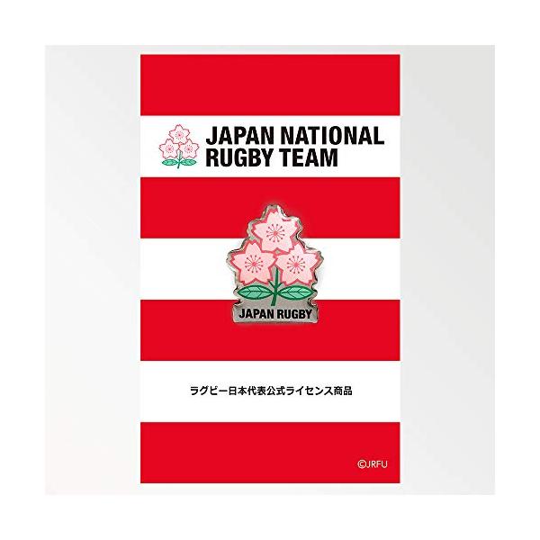 ピンバッジピンク/20x25mm/-・パッケージ個数:1・ラグビー日本代表オフィシャルグッズ・桜のエンブレム（ロゴ）の下に「JAPAN RUGBY」・裏面の留め具は針１本・素材：ステンレス/ エポキシ樹脂・サイズ：20×25mm