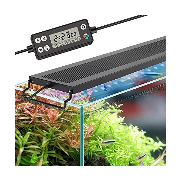 LEDスクリーン制御器付きライトブラック/-/-・Wattage:36.0 ワット・パッケージ個数:1・高品質LED水槽ライトこの水槽ライトは、WRGBランプを採用した。WRGBの比率を調整して自分の水槽に適した波長とルーメンの光源と色を作...