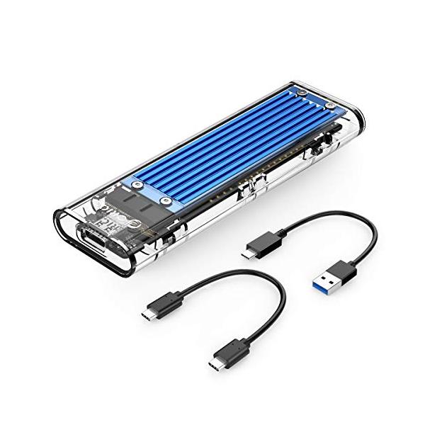 NVME+NGFF/-/ORICO TCM2M-C3-BL-JP-BP・放熱M.2 SSD 外付けケース表面に放熱性が優れたアルミプレートあり。NVMe ケース内部に熱伝導ゴムがあり、PCBAボードの表面に銅条加工採用し、製品の異常に発熱こ...