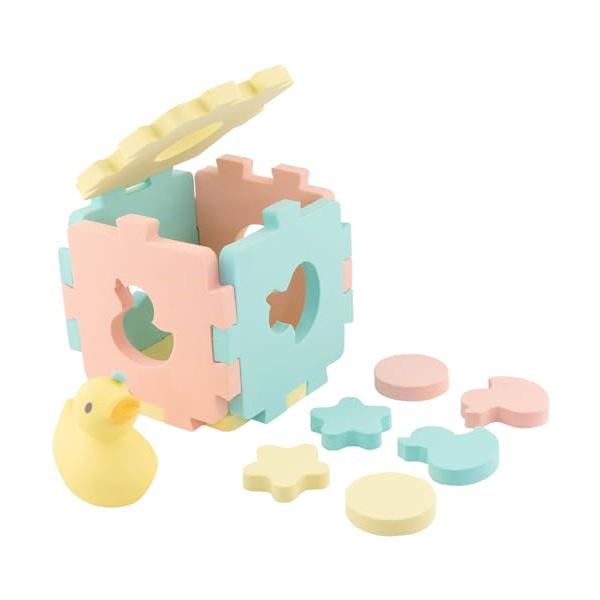 やわらか-/W12 × D1 × H12cm/CP-3363・Style:やわらか・安心・安全の柔らかい素材（EVA）でできた、おふろ用パズルが新登場・浮かべたり、組み立てて、型はめの知育遊びがお風呂で楽しめ、おふろタイムがさらに充実・連結...