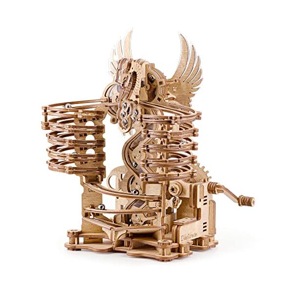 -/-/IDMR1・iDventure ? DIY木製マーブルランドラゴン ? 大人&amp;ティーン向け3D木製パズルキット ? 自分で組み立てられる機械式ボールトラック ? 260個のコンポーネントと15個のビー玉が入ったモデルキット・...