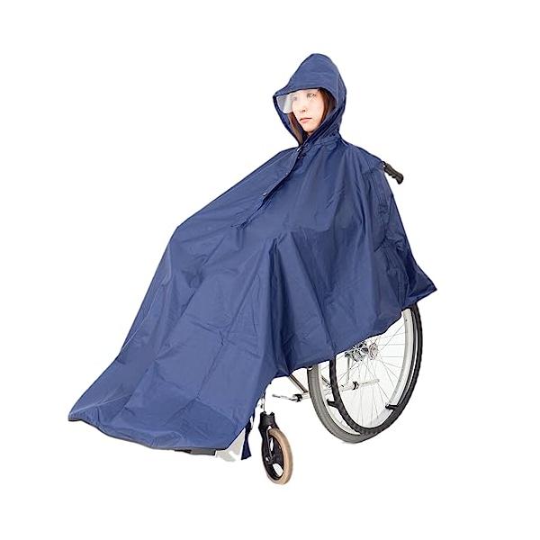ブルー/Free Size/-・パッケージ個数:1・現役の看護師・介護福祉専門員が監修した車椅子用レインコート 悪天候時に安全に外出するためにレインコートは欠かせません。背中部分に車椅子の持ち手を出すことができる開け口があり、車椅子ごとすっ...