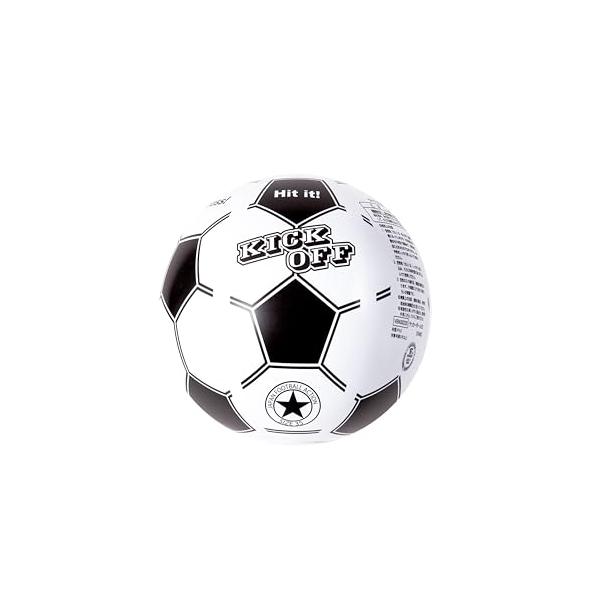 サッカーホワイト/35ｃｍ/VBN30235・Size:35ｃｍStyle:サッカー・定番人気の小ぶりな安価ビーチボール。みんな大好きサッカーボール柄