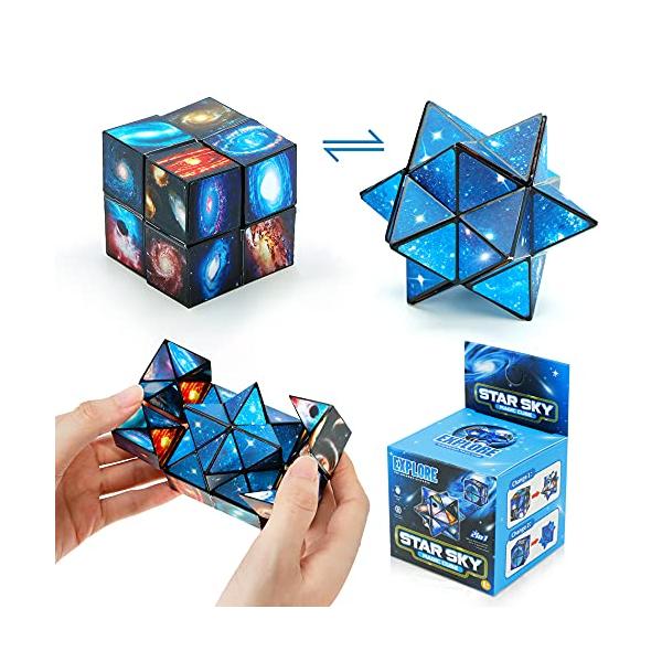衛星・Style:衛星・２in 1 マジックスターキューブこの無限のキューブは、制限なく任意の方向に回転することができます。パズルキューブを簡単に2つの独立したキューブに変えることができ、それらを簡単に再結合できます。立方体の2つの層を展開...