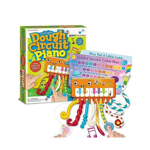 商品の特徴電気を通すねんどで作った鍵盤で演奏する不思議なマジックピアノです。ぐるぐるこねこね自由な形で作っちゃおう。音楽の演奏やねんど遊びで創造性を、ピアノ回路の組み立てで科学への好奇心を伸ばします。・コンセプト4Mのコンセプトは「想像力に...