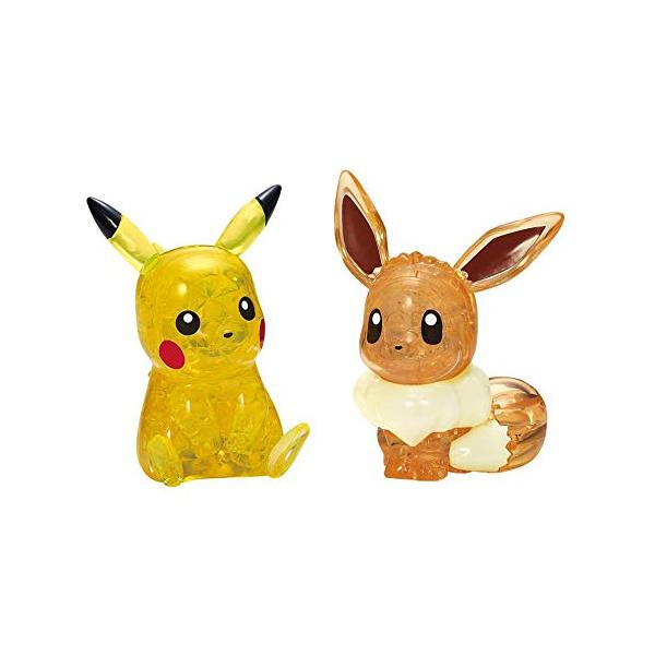 -/-/50247・透明ピースを組み上げるクリスタルパズル・可愛いパーツのシールを貼って完成・セット内容：パズルピース(ピカチュウ22個、イーブイ22個、センターポール各2個)、組み立てキー1個、シール・Nintendo・Creatures...