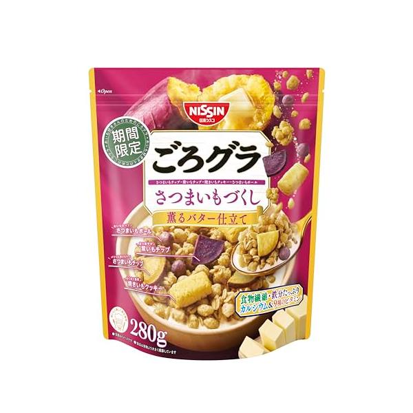 原材料 : オーツ麦フレーク（オーストラリア製造又はイギリス製造又はその他）、小麦シリアルパフ（大を含む）、ライ麦シリアルパフ（コーングリッツ、ライ麦粉、小麦粉、その他）、焼きいもクッキー（小麦粉、砂糖、ショートニング、でん粉、発酵バター、...