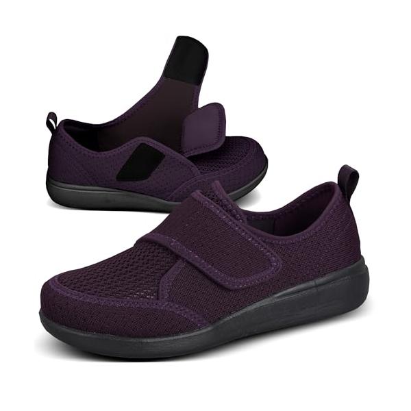 スニーカーパープル/24.5 cm 4E/介護シューズ レディース・Size:24.5 cm 4EColor:パープル・パッケージ個数:1・つまずきにくいつま先を20mm、踵を12mm巻き上げつまずきを避けます。 着地や蹴り出しがスムーズに...